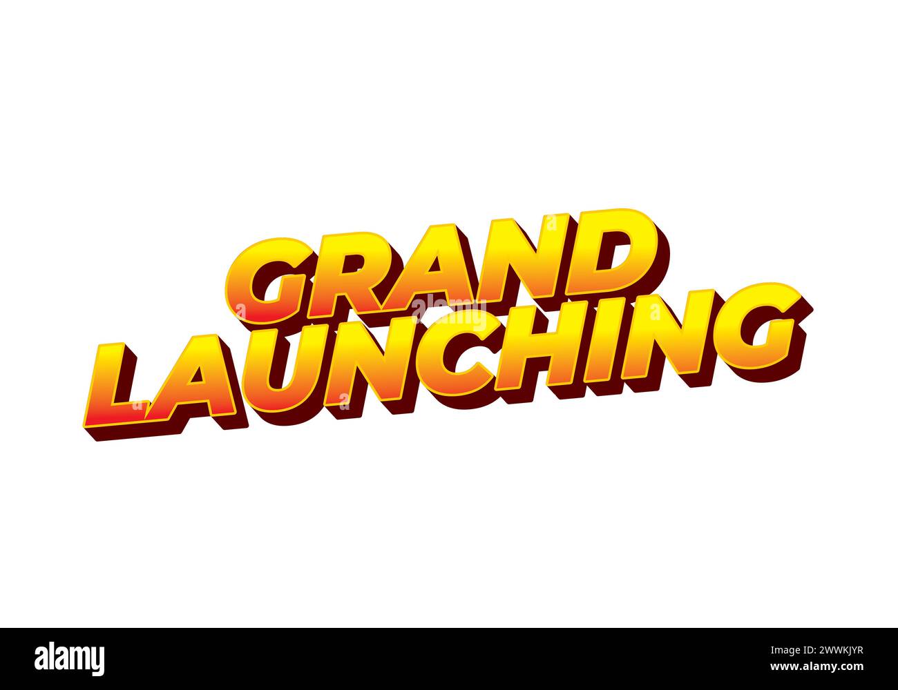Grand launching. Text effect design in yellow red colors Stock Vector ...