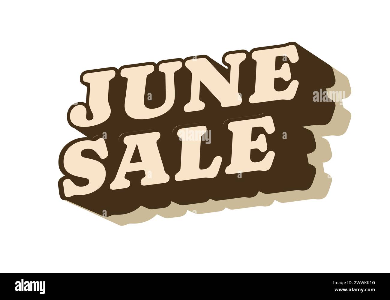 June sale. Text effect design in 3 dimensions style with eye catching ...