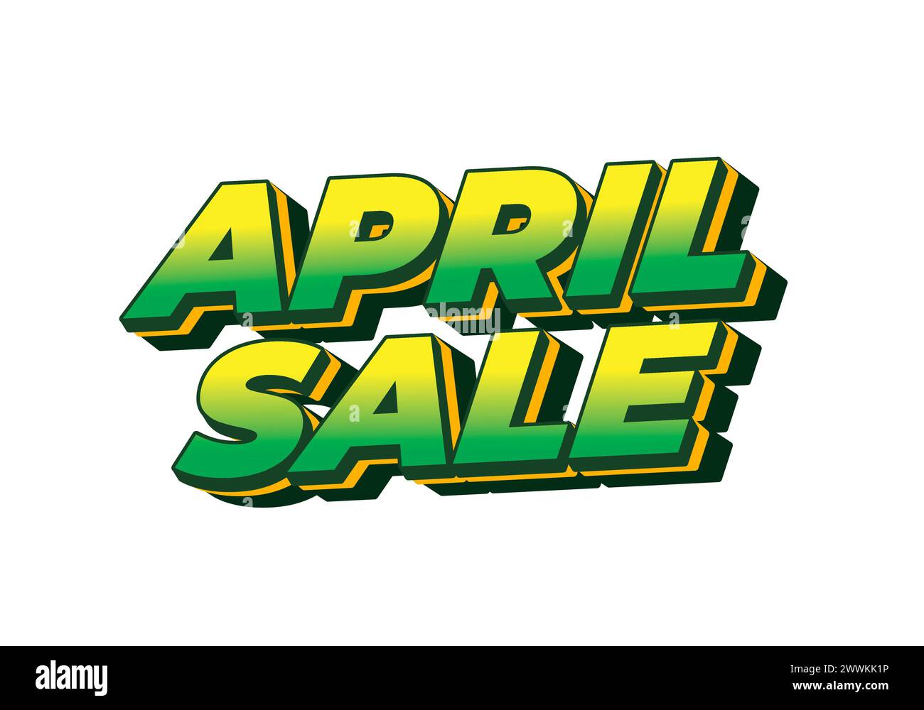 April sale. Text effect design in 3 dimension style Stock Vector Image ...