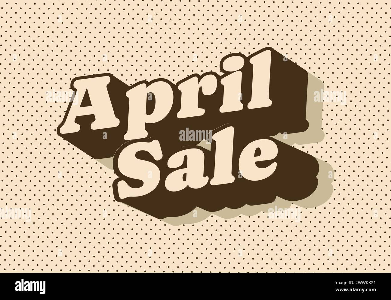April sale. Text effect design in 3 dimension style Stock Vector Image ...