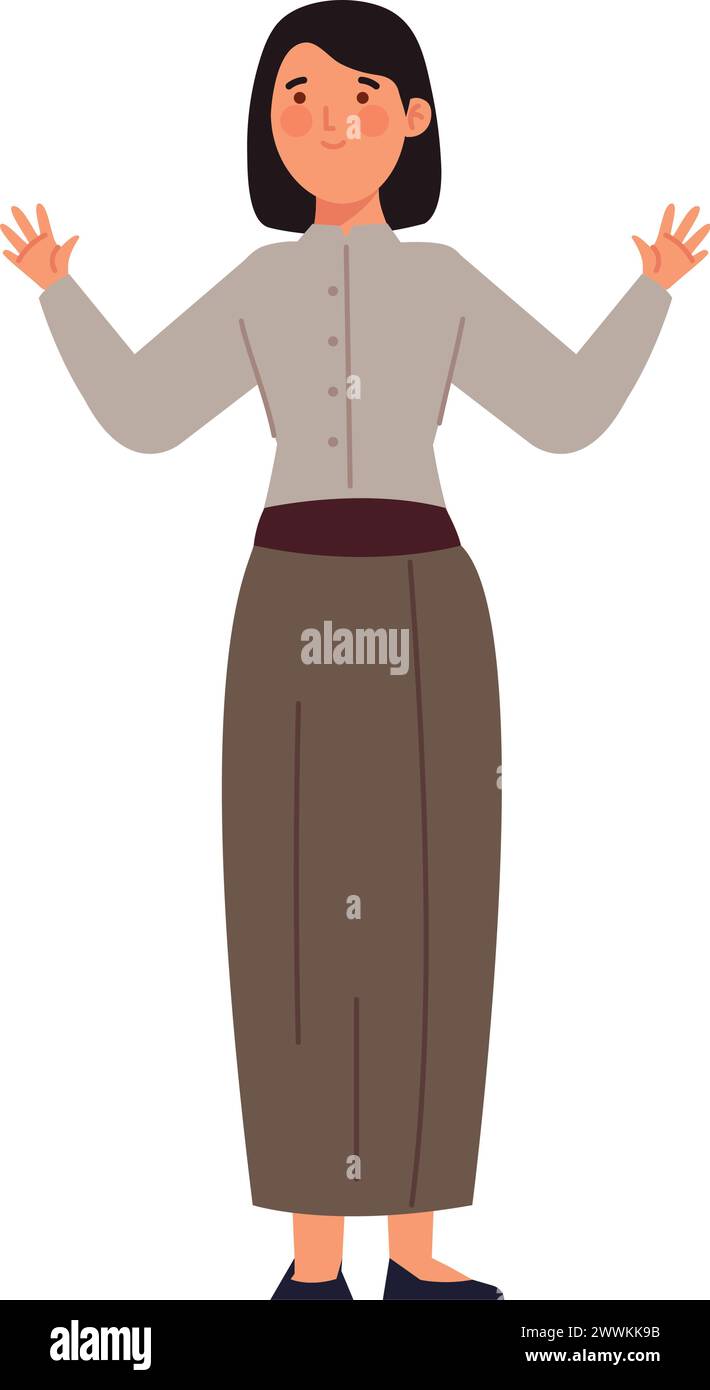 myanmar female isolated Stock Vector Image & Art - Alamy