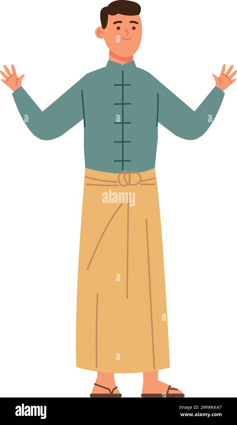 myanmar man costume Stock Vector Image & Art - Alamy