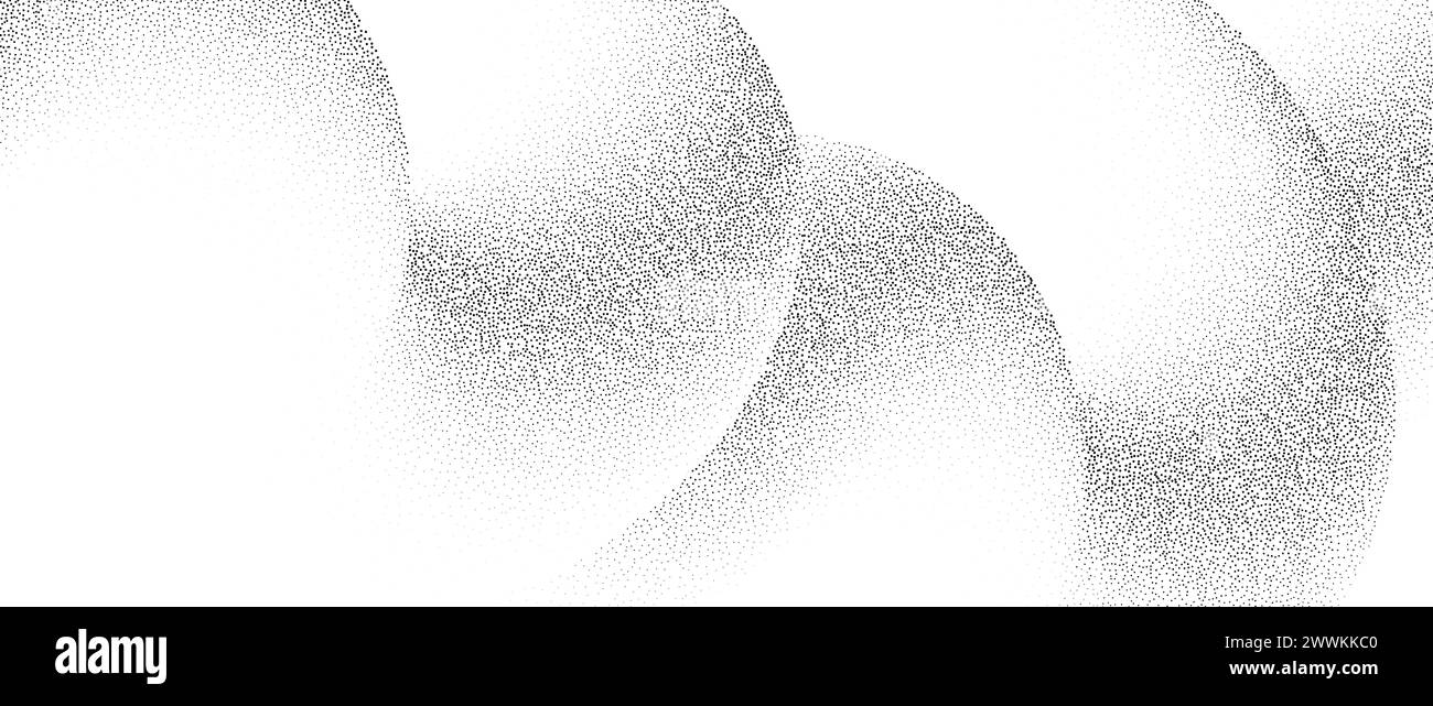 Grunge wavy sand grain texture. Stippling curved gradient wave ...