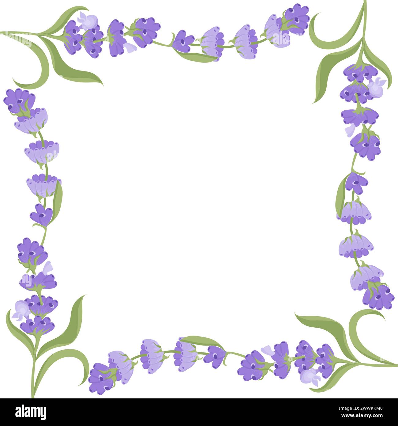 Decorative frame of lavender flowers for your design. Vector ...