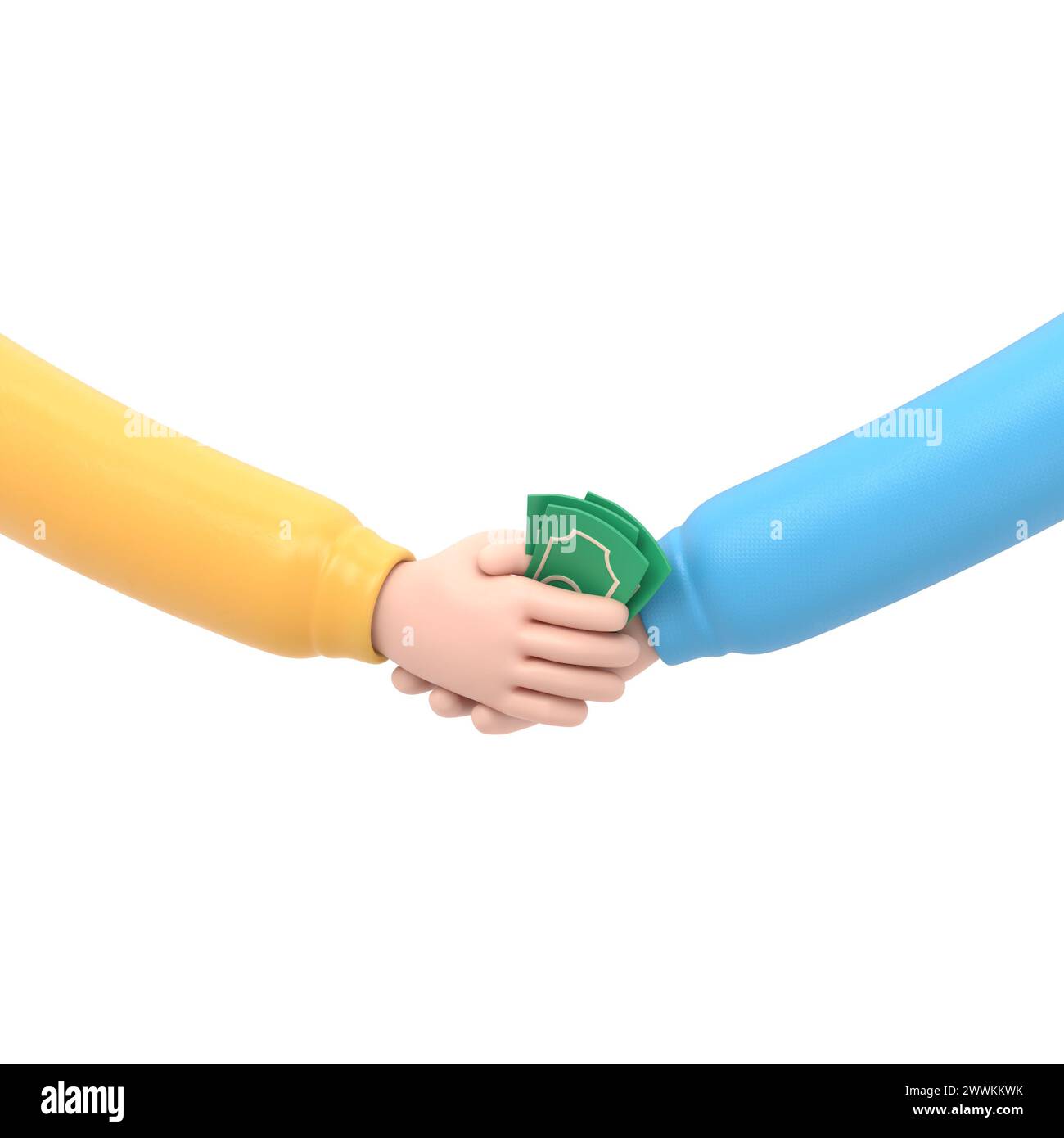 Money handshake. Corruption concept. Successful deal. Money in the palm ...