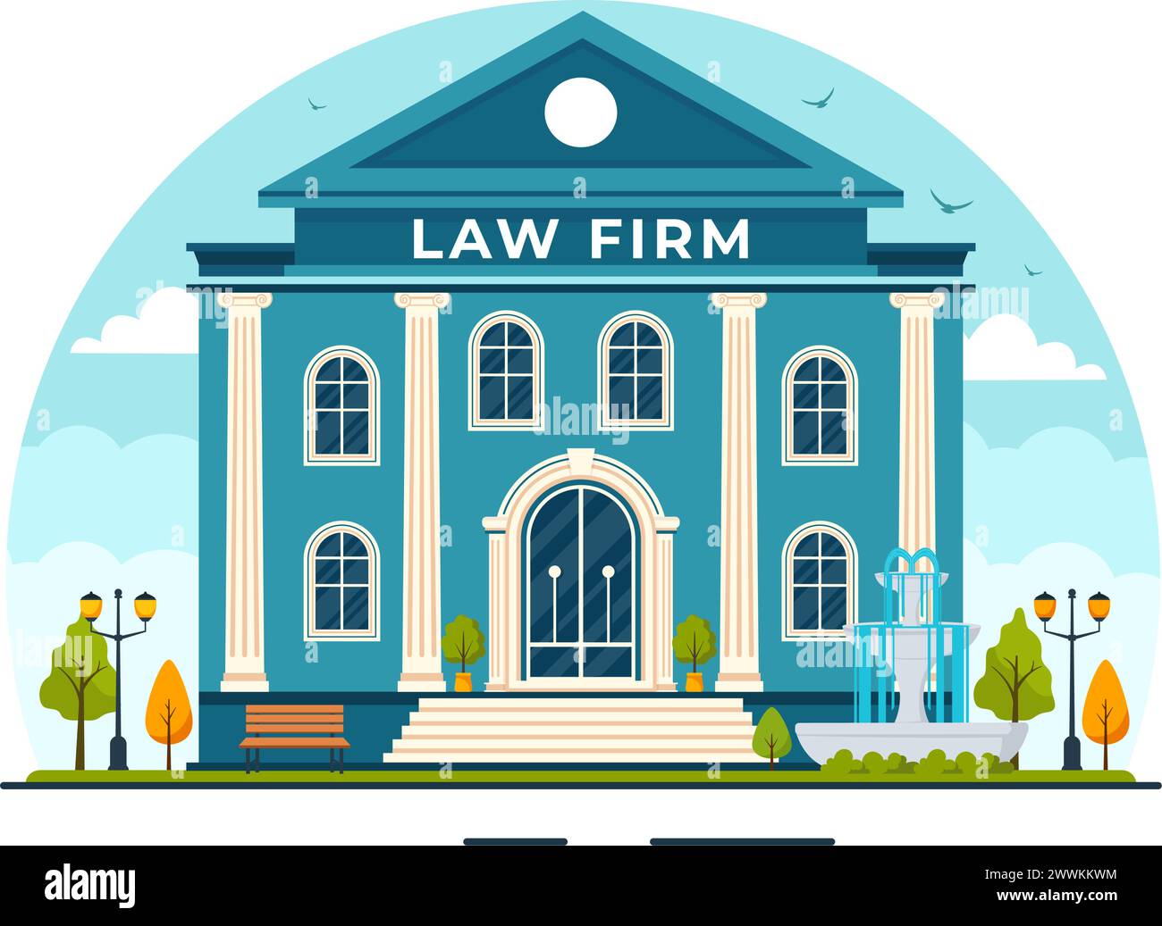 Law Firm Services Vector Illustration with Justice, Legal Advice ...