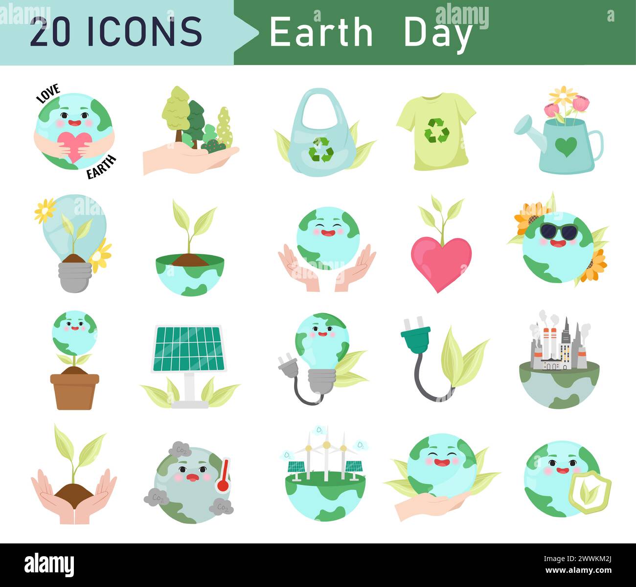 Ecology and Environment related color line icon set. Nature and ...