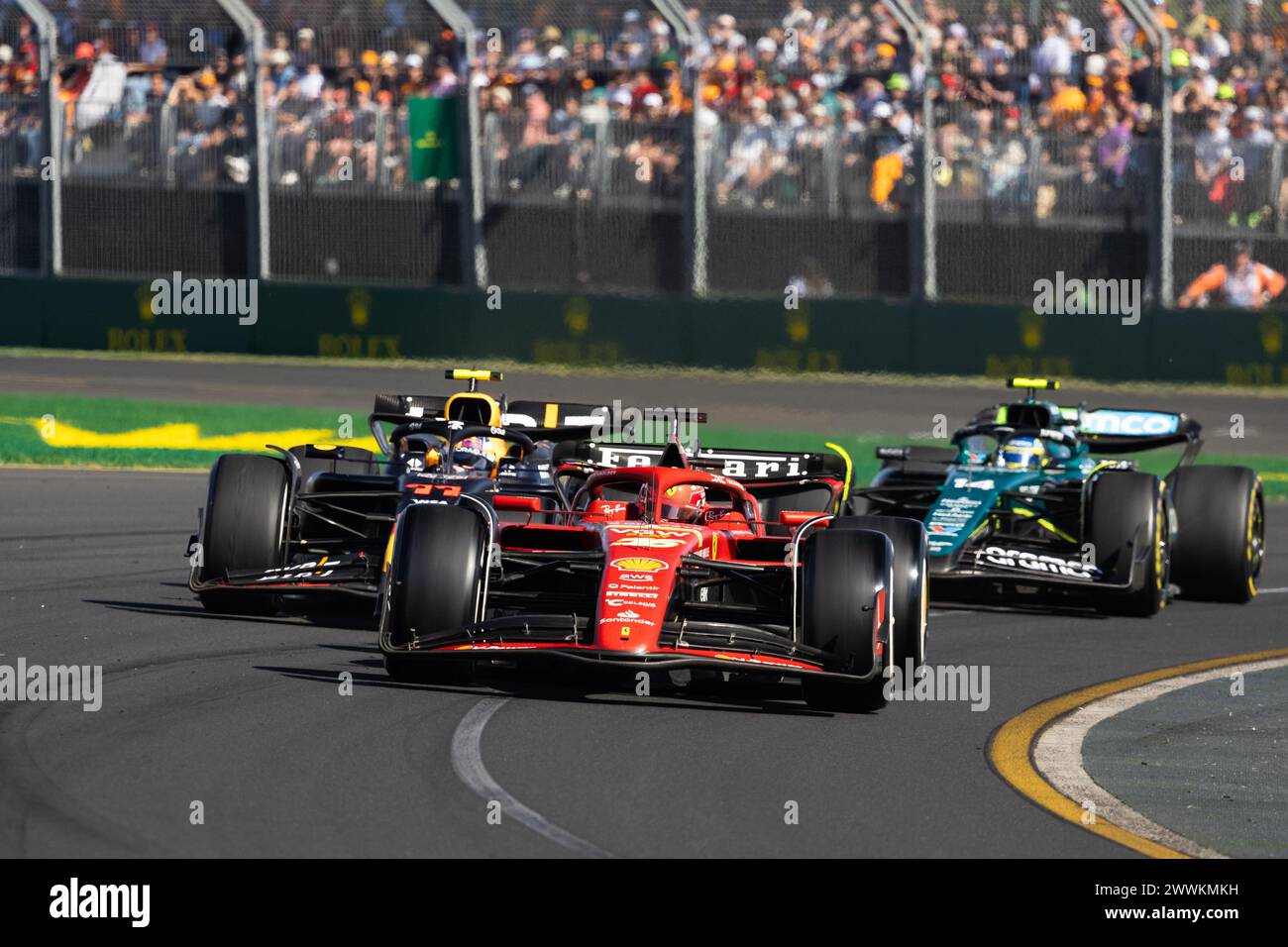 Albert Park, Australia, 24 March, 2024. Monaco Charles Leclerc driving ...