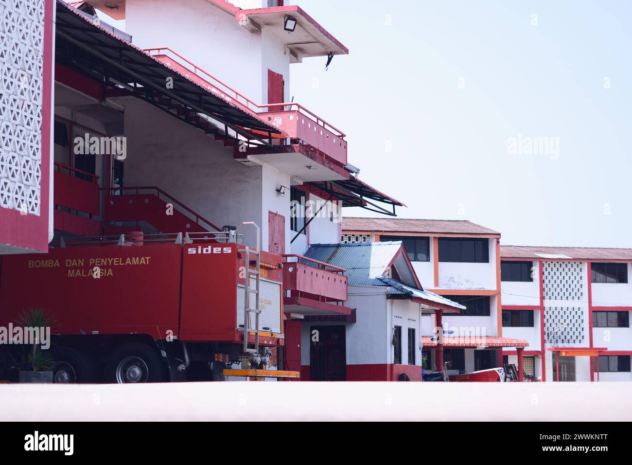 A peak of Fire Station in Muar,Johor,Malaysia Stock Photo - Alamy