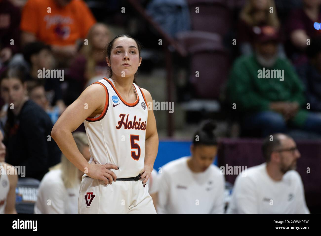 Blacksburg, VA, USA. 24th Mar, 2024. Virginia Tech Hokies guard Georgia ...