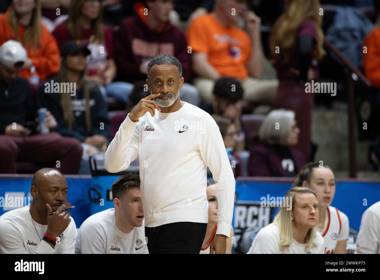 Blacksburg, VA, USA. 24th Mar, 2024. Virginia Tech Hokies head coach ...