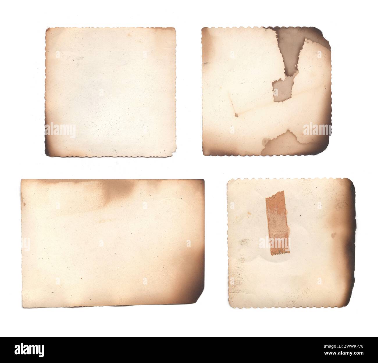 Vintage Fire-Damaged Photos with smoke damage and burnt edges ...