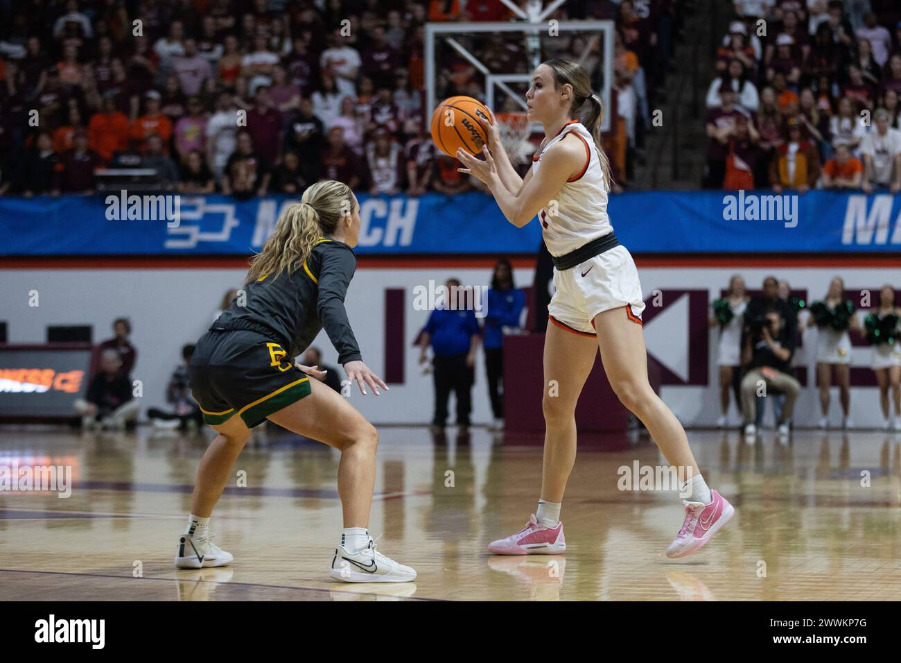 Blacksburg, VA, USA. 24th Mar, 2024. Virginia Tech Hokies guard ...