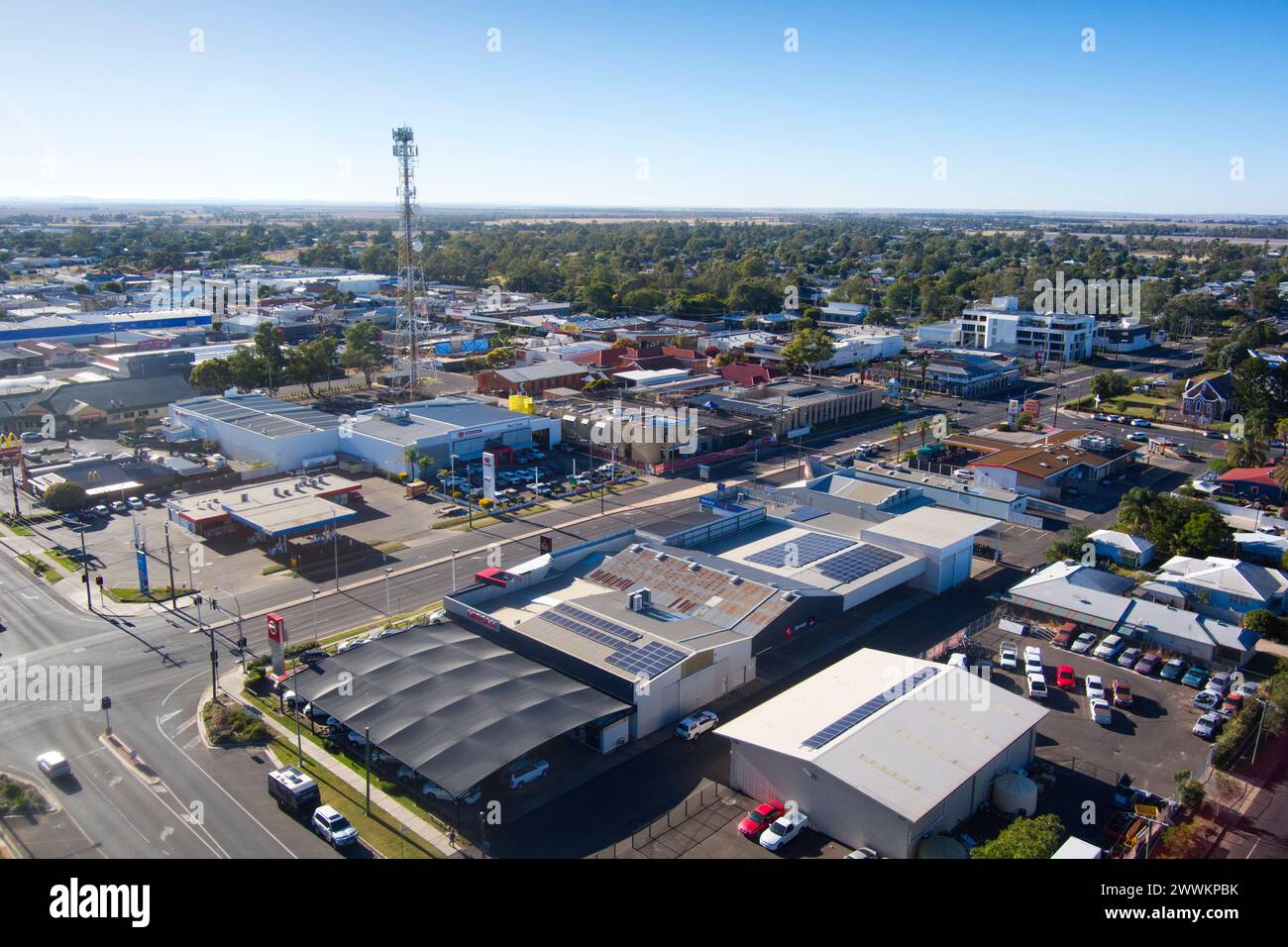 Aerial of Dalby Darling Downs Queensland Australia Stock Photo - Alamy