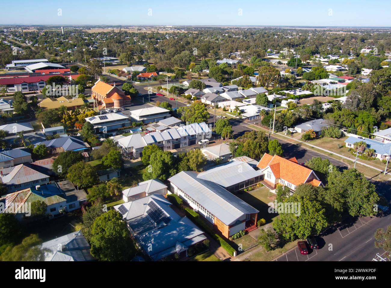 Aerial of Dalby Darling Downs Queensland Australia Stock Photo - Alamy