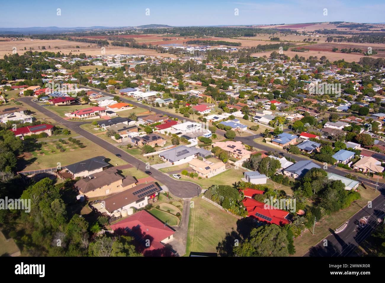 Aerial of Kingaroy a city in the South Burnett Region Queensland Australia Stock Photo - Alamy