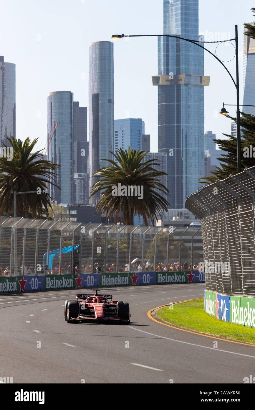 Albert Park, Australia, 24 March, 2024. Monaco Charles Leclerc driving ...