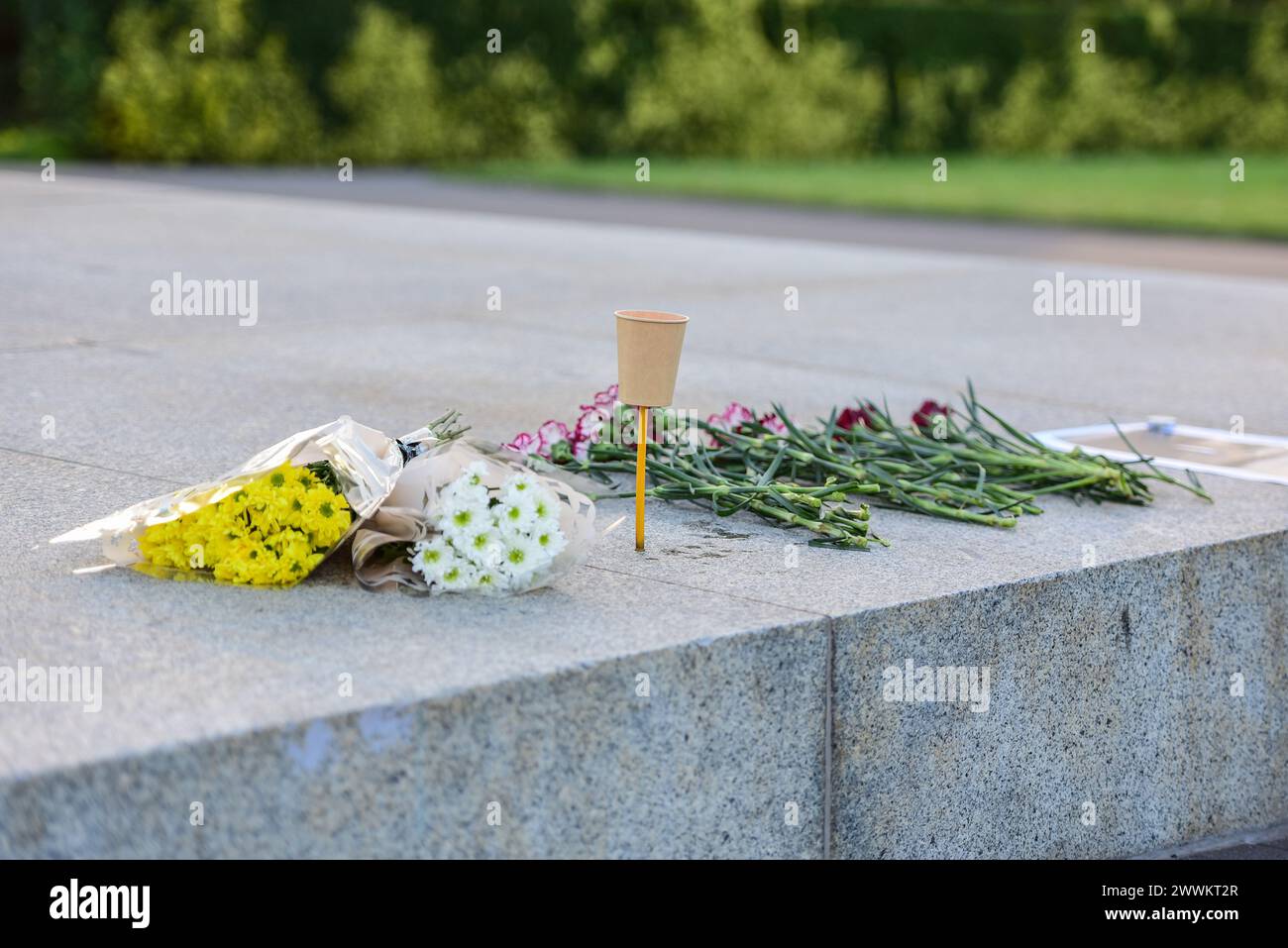 Melbourne, Australia. 24th Mar, 2024. A makeshift memorial with flowers ...