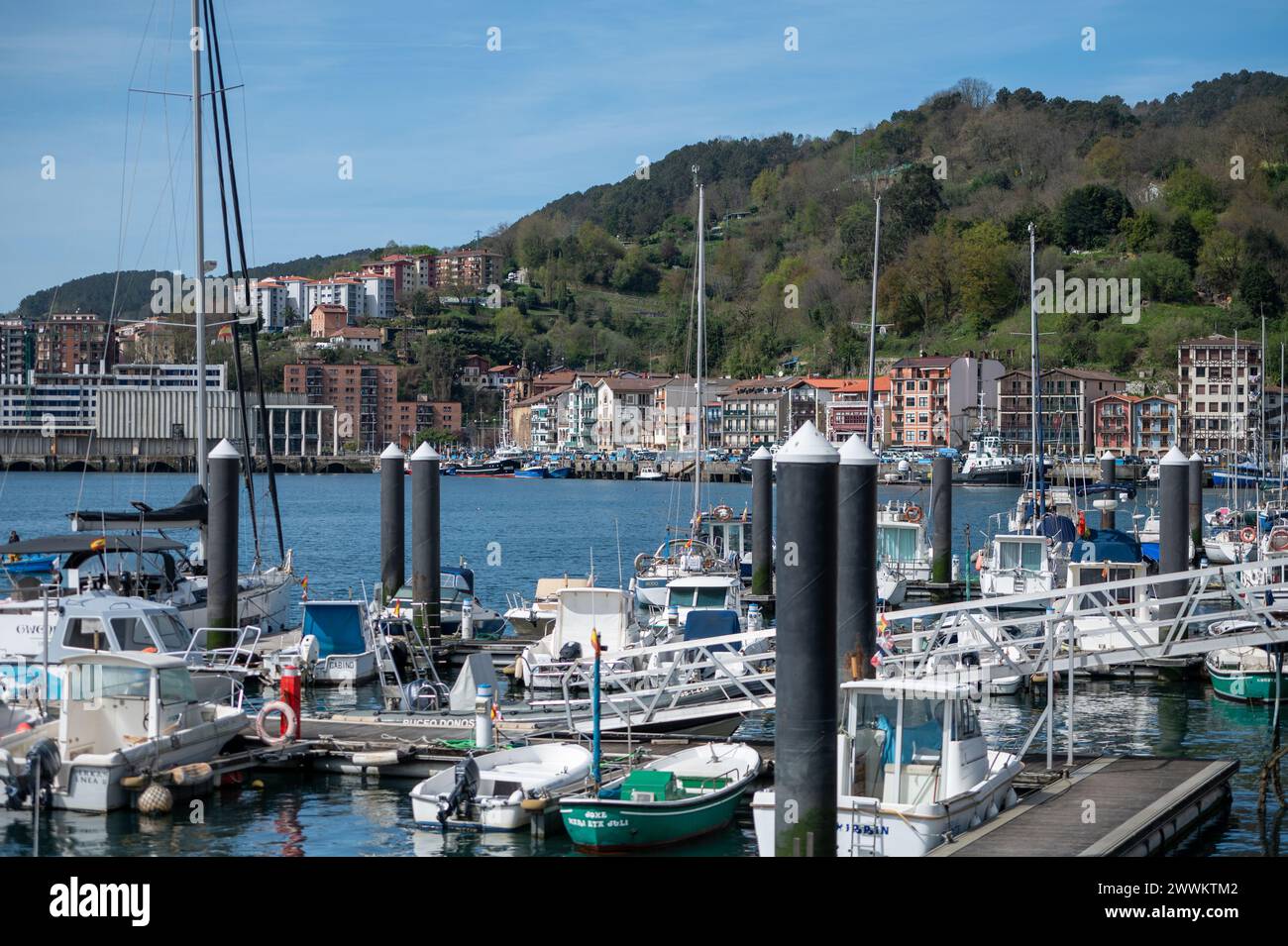 Pasaia, Spain: 2024 March 24: Recreational boats in the fishing and ...