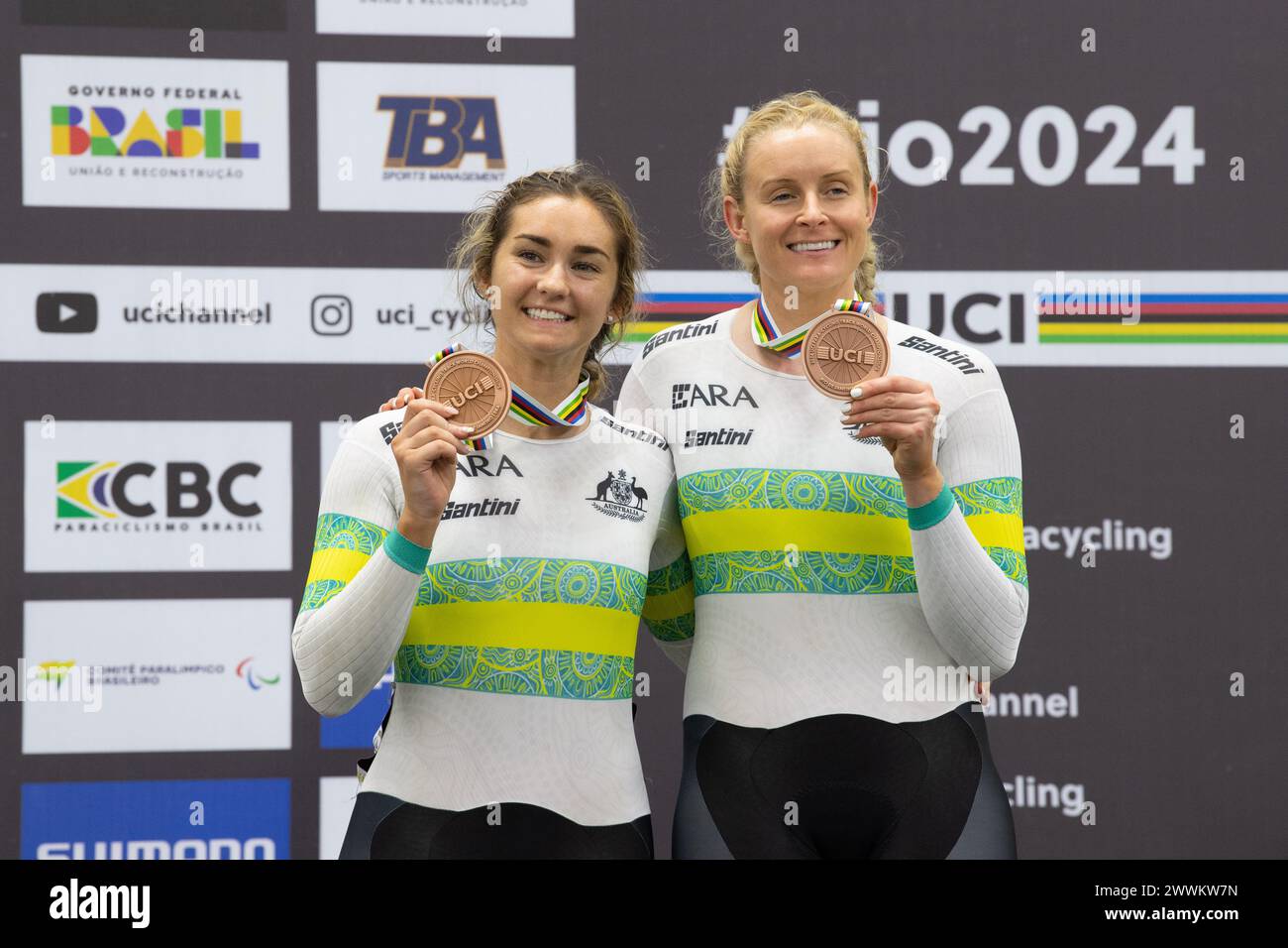 Rio de Janeiro, Brazil. 24th Mar, 2024. Pilot Caitlin Ward(L) and rider ...