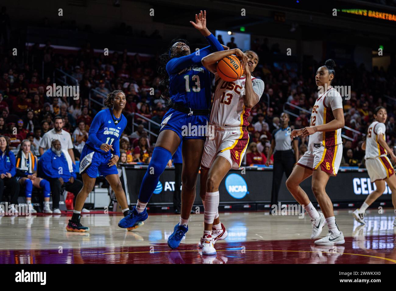 Texas A&M-CC Islanders forward Alecia Westbrook (13) and USC Trojans ...