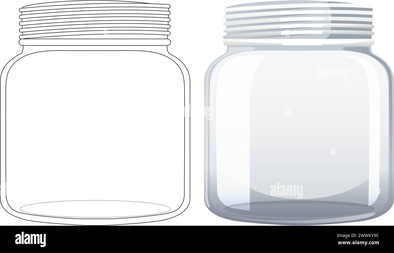 Vector illustration of a clear glass jar Stock Vector Image & Art - Alamy