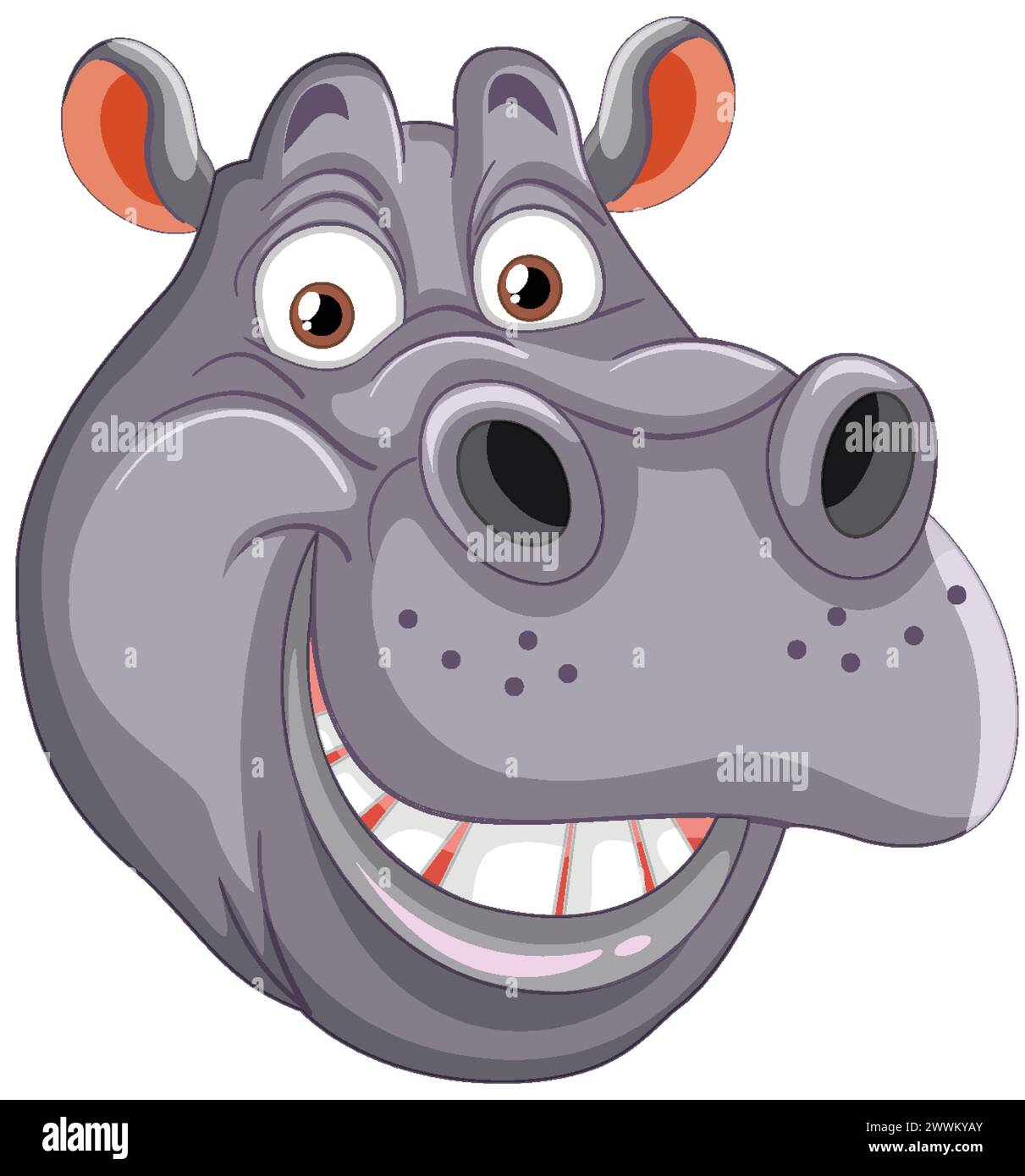 Vector illustration of a smiling hippo face Stock Vector Image & Art ...