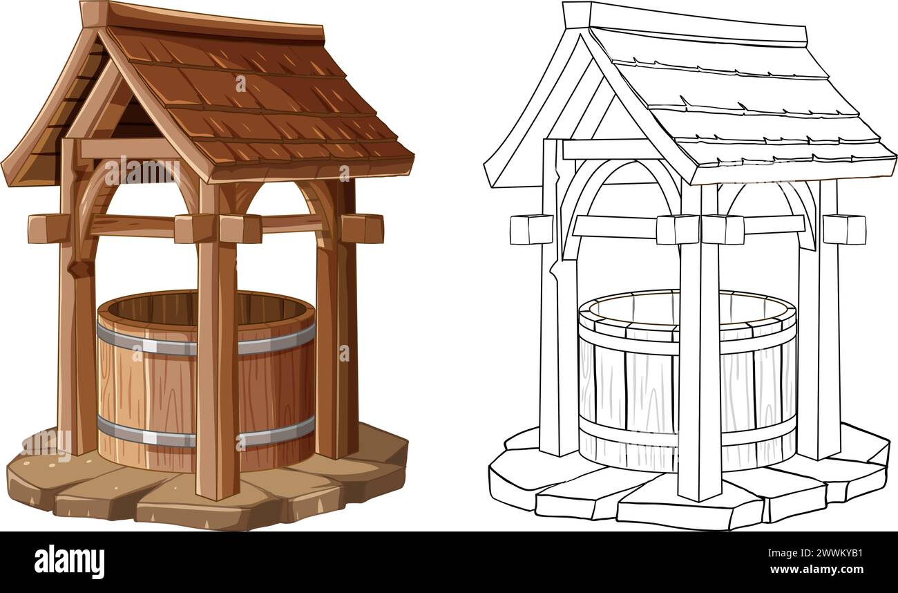 Rope and wood pulley Stock Vector Images - Alamy