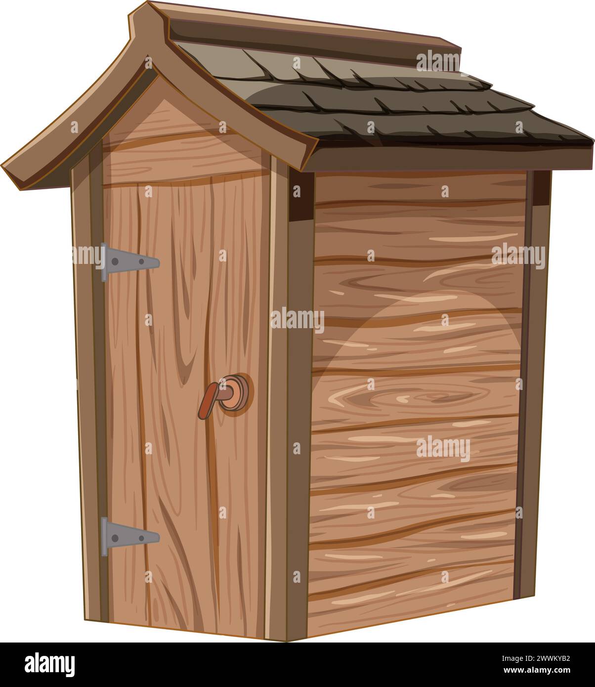 Cartoon of a traditional wooden outdoor toilet Stock Vector Image & Art ...