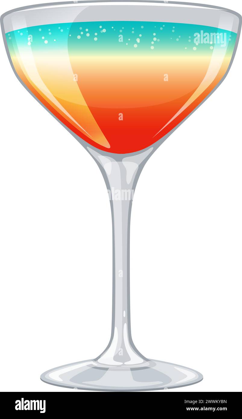Vector illustration of a layered cocktail drink Stock Vector Image ...