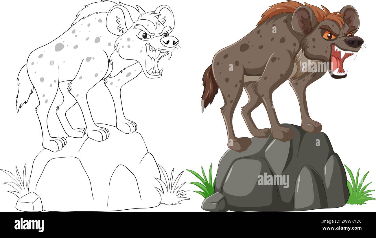 Vector illustration of two snarling hyenas Stock Vector Image & Art - Alamy
