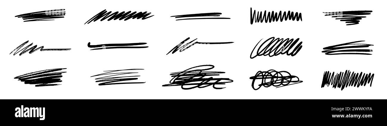 Line brush marker, pen, pencil stroke vector. Line brush marker ...