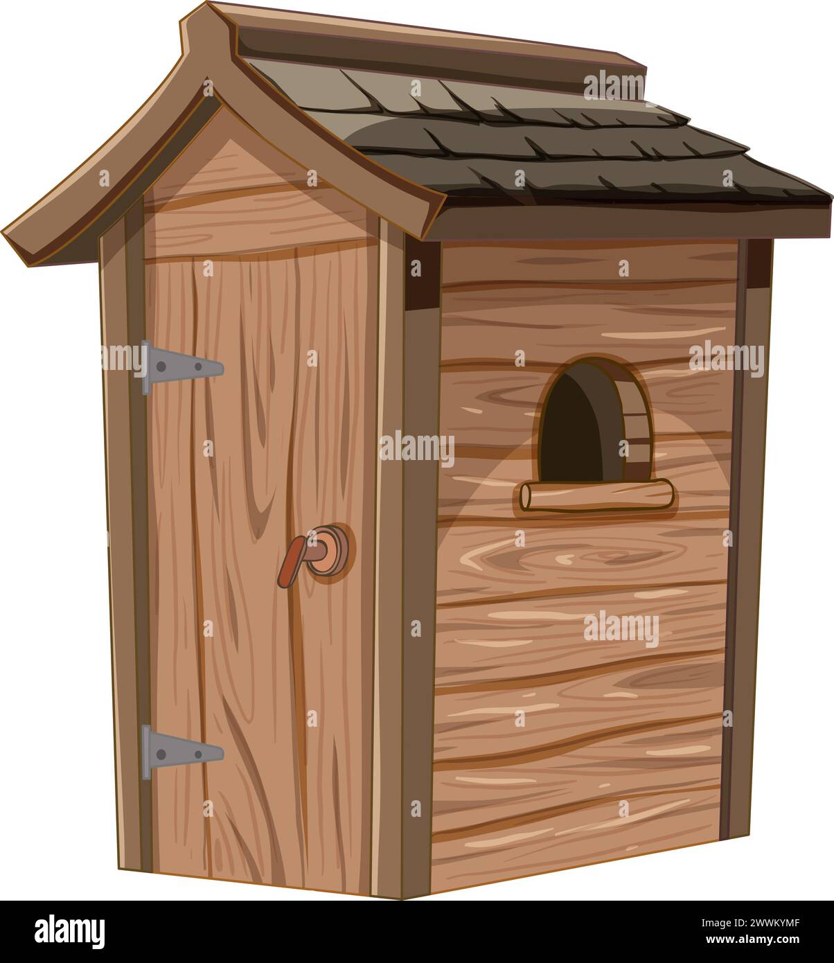 Cartoon-style illustration of a wooden dog house Stock Vector Image ...