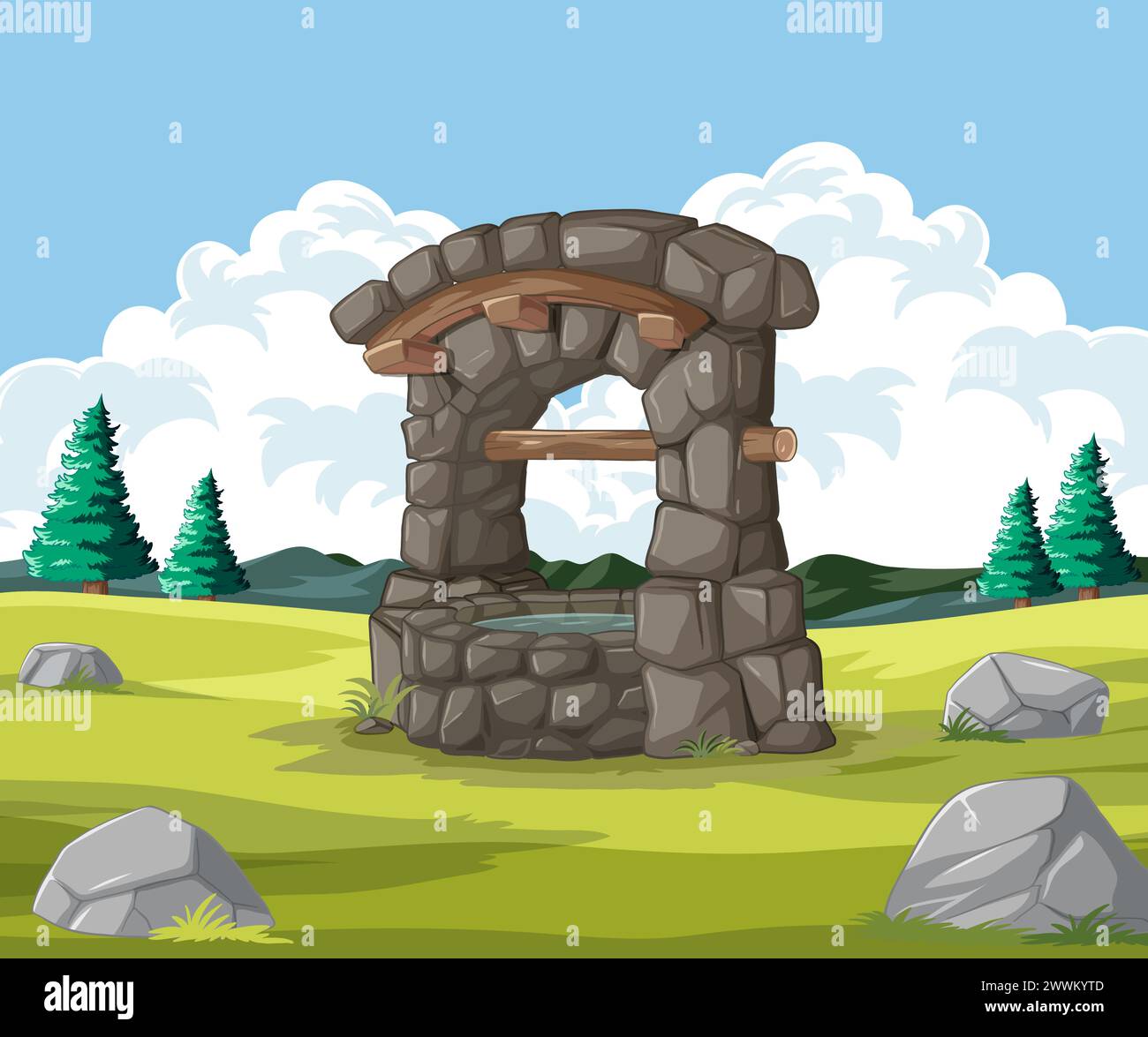 Grassy outdoor setting Stock Vector Images - Alamy