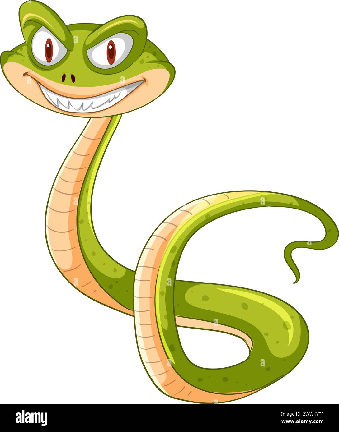 Colorful, smiling snake in a playful vector graphic Stock Vector Image ...