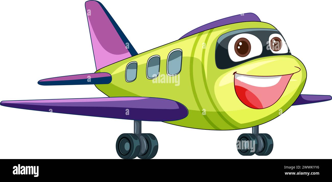 Colorful, smiling airplane with eyes and mouth Stock Vector Image & Art ...