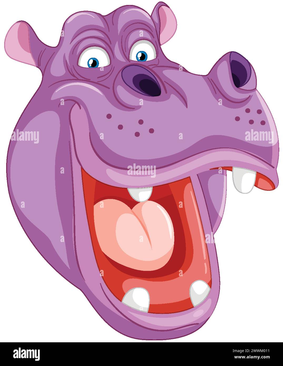Colorful vector illustration of a smiling hippo face Stock Vector Image ...