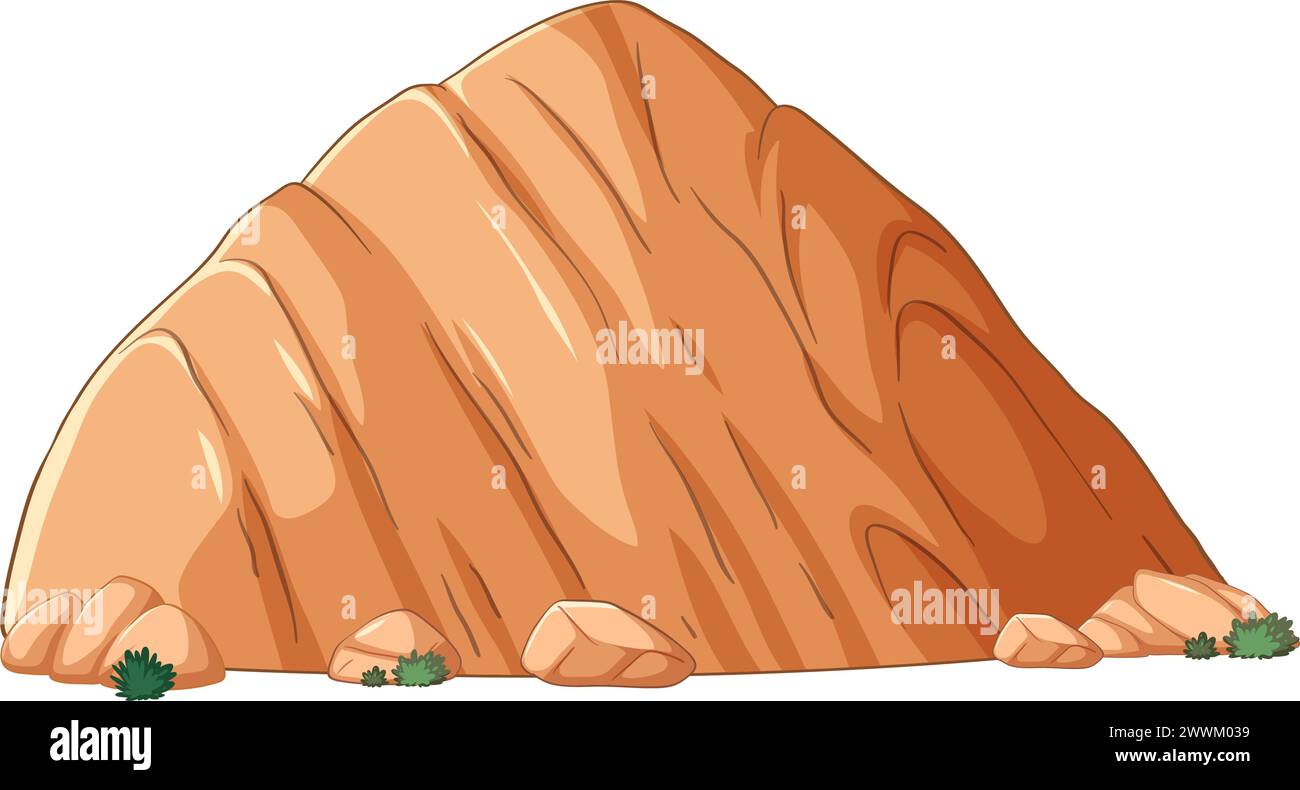 Cartoon illustration of a large desert boulder Stock Vector Image & Art ...