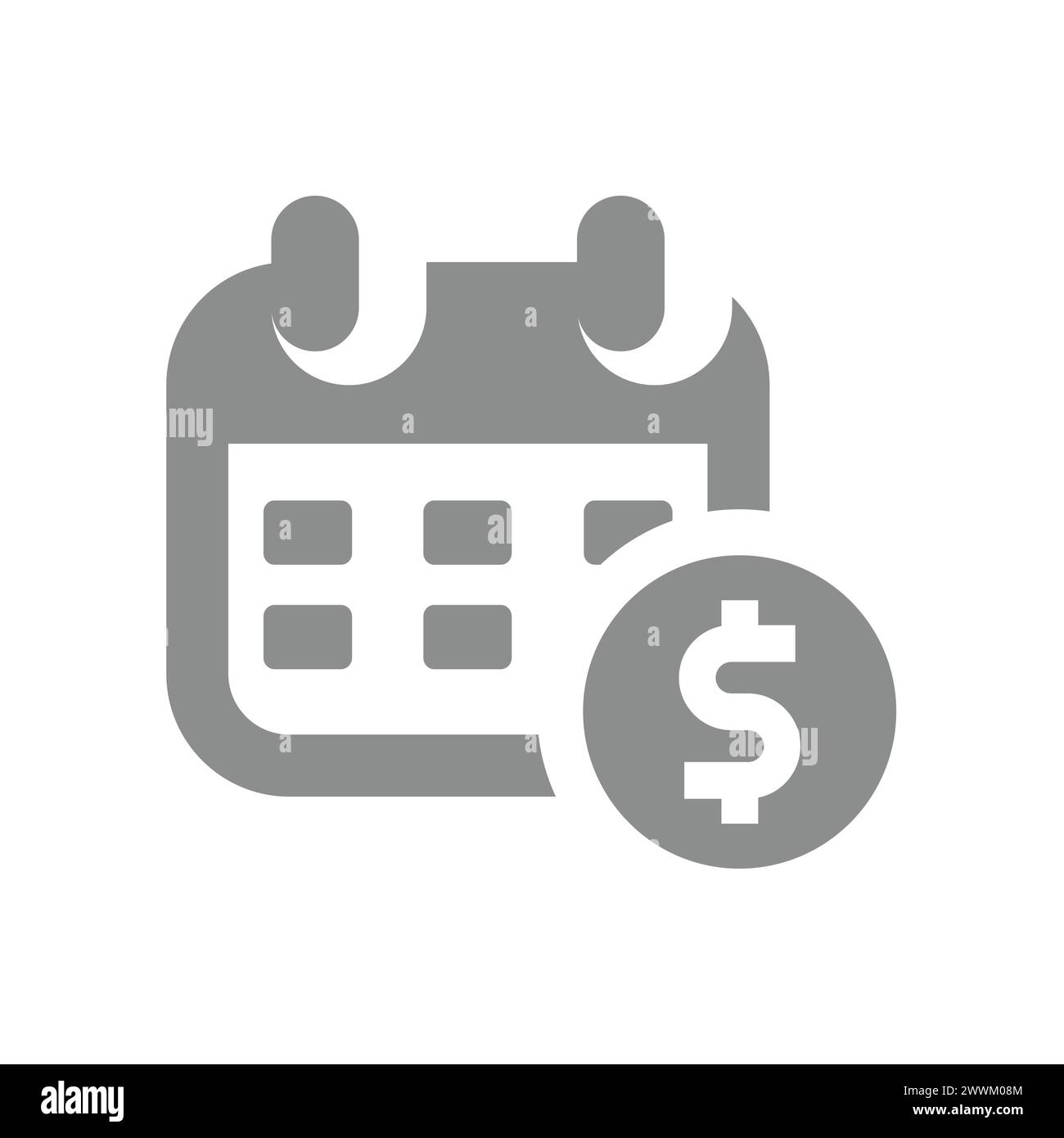Financial calendar vector icon. Finance and money planning symbol Stock ...