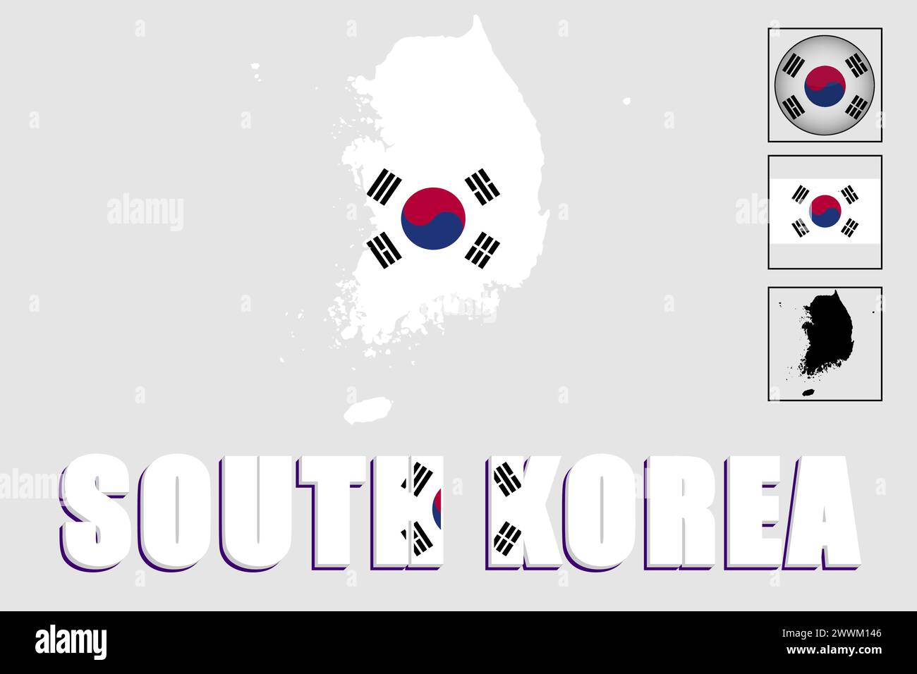 South Korea flag and map in a vector graphic Stock Vector Image & Art ...