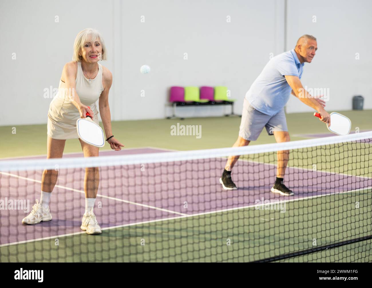 Man woman playing pickleball in hi-res stock photography and images - Alamy