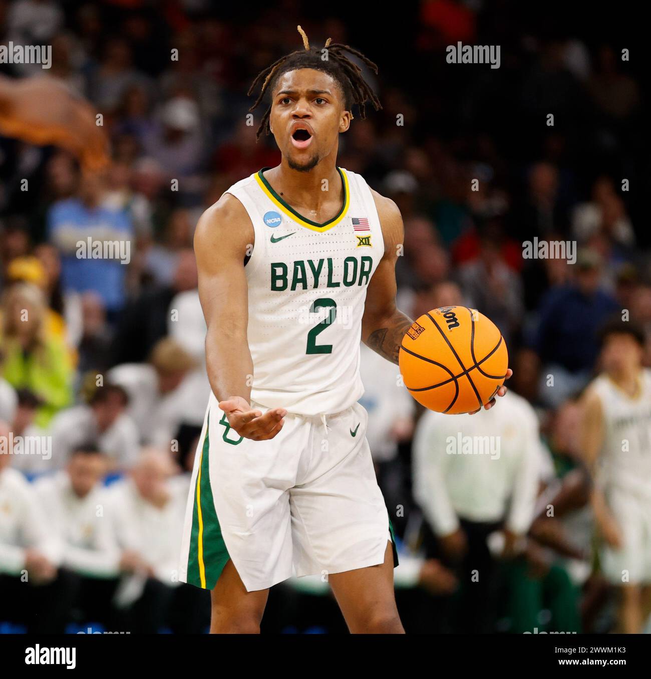 Memphis, Tennessee, USA. 24th Mar, 2024. Baylor guard JAYDEN NUNN (2 ...