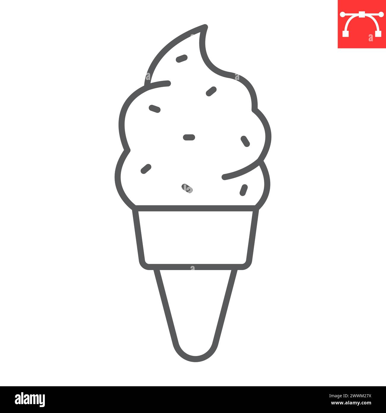 Ice Cream Sundae Outline Hand Drawn Sundae Ice Cream PNG & SVG Design