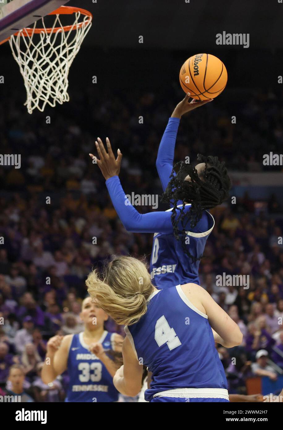 Baton Rouge, USA. 24th Mar, 2024. Middle Tennessee Blue Raiders guard ...