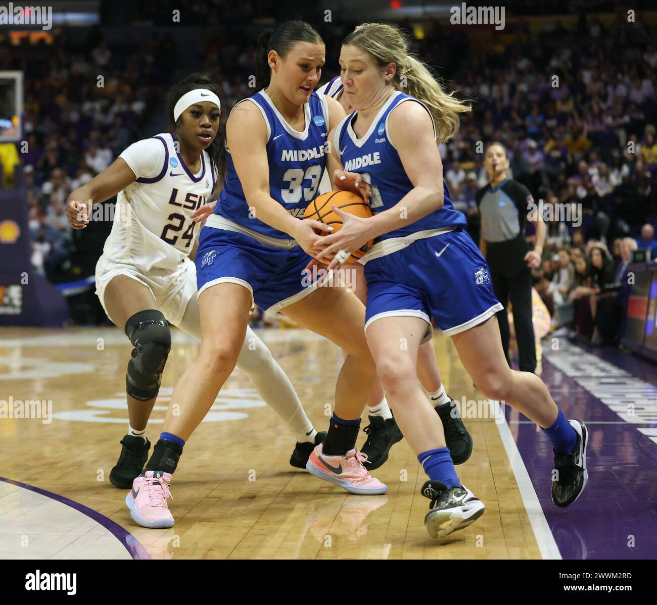 Baton Rouge, USA. 24th Mar, 2024. Middle Tennessee Blue Raiders forward ...
