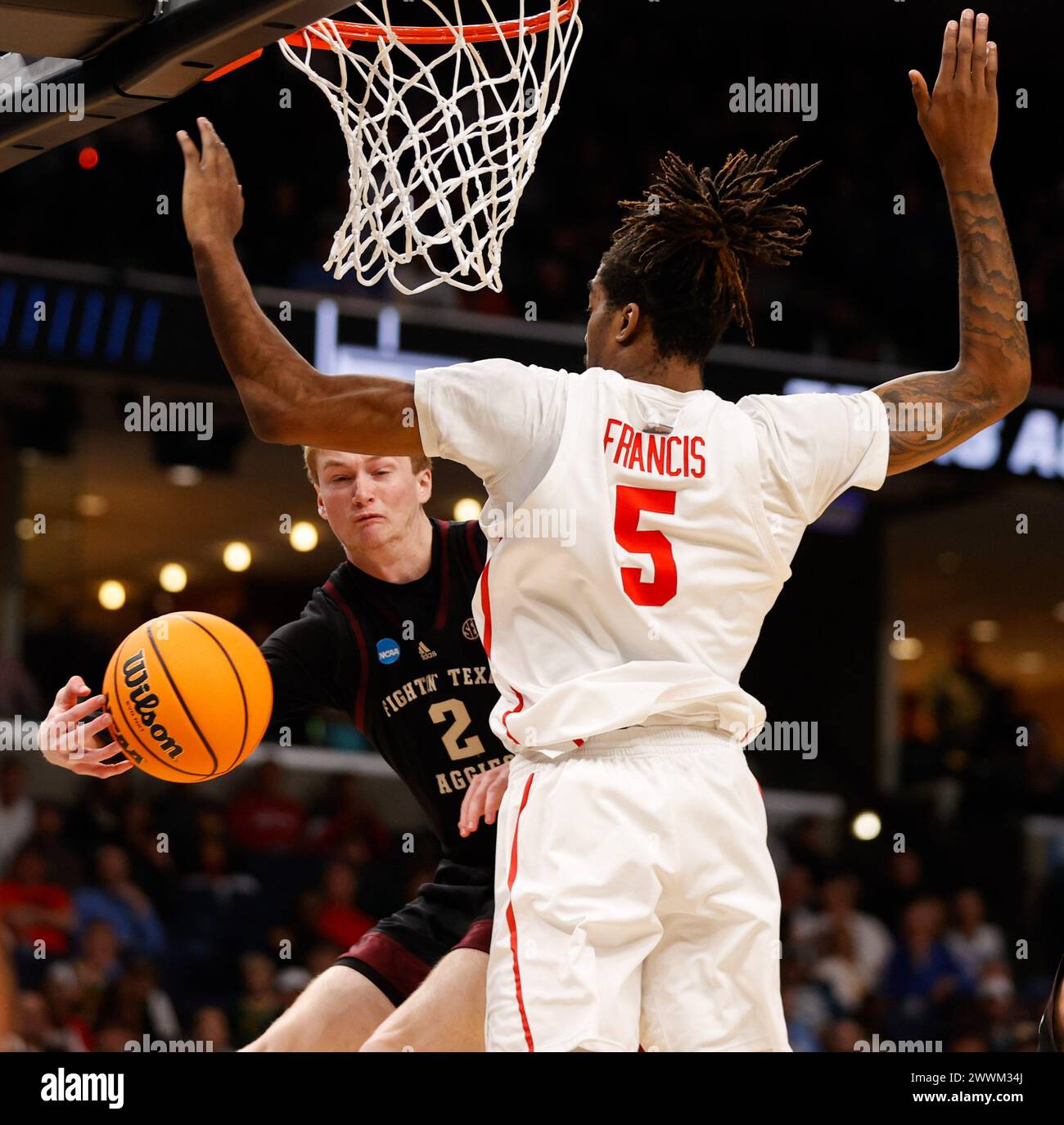 Memphis, Tennessee, USA. 24th Mar, 2024. Texas A&M guard HAYDEN HEFNER ...
