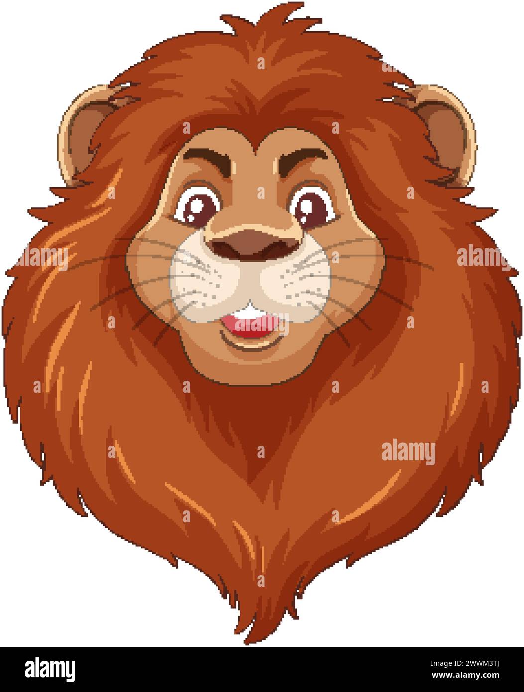 Vector illustration of a smiling lion's head Stock Vector Image & Art ...