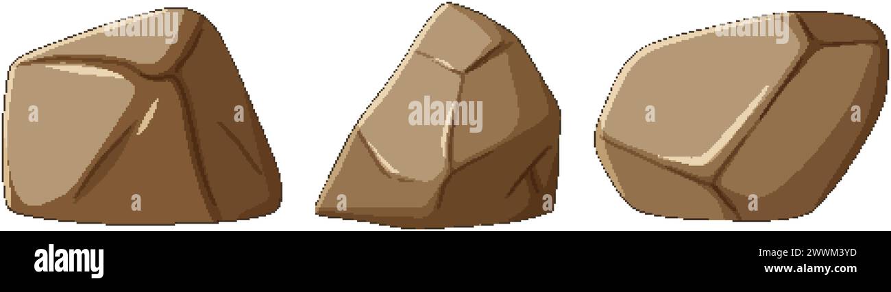 Three vector rocks in a simple illustration Stock Vector Image & Art ...