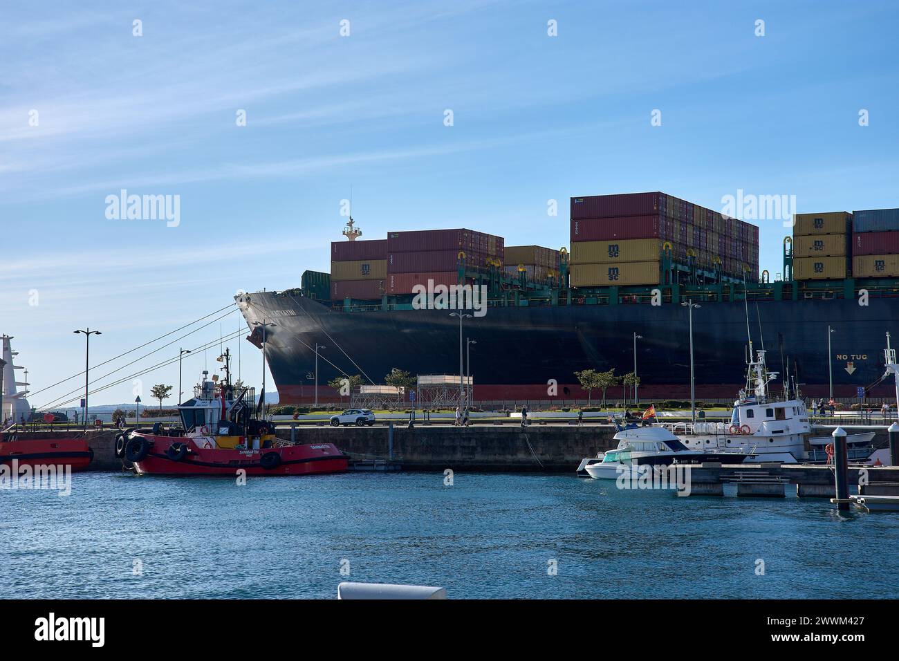 Vigo, Pontevedra, Spain; March,24,2024; The damaged Panama-flagged ...