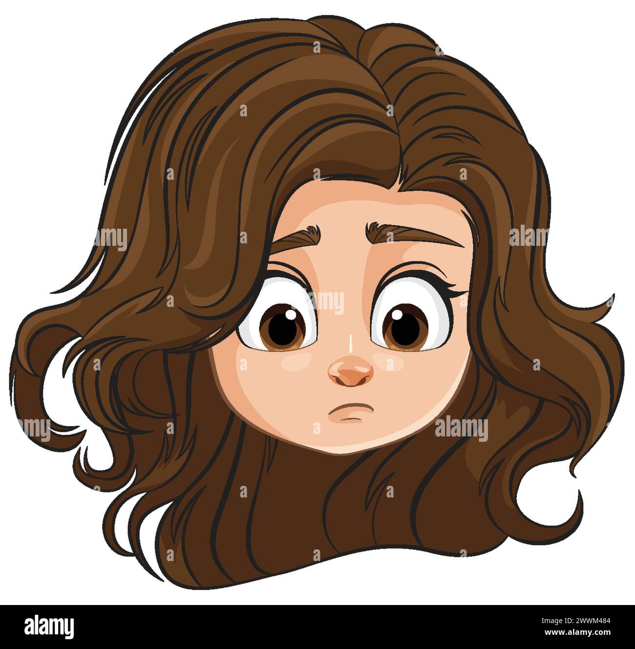 Vector illustration of a concerned young girl Stock Vector Image & Art ...